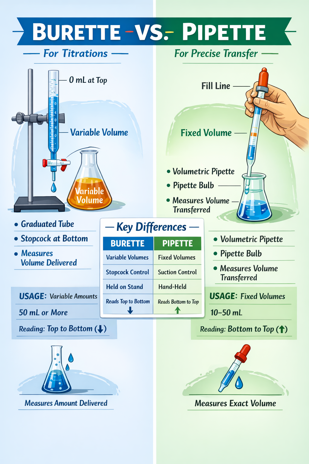 Burette vs Pipette: Key Differences & How to Choose